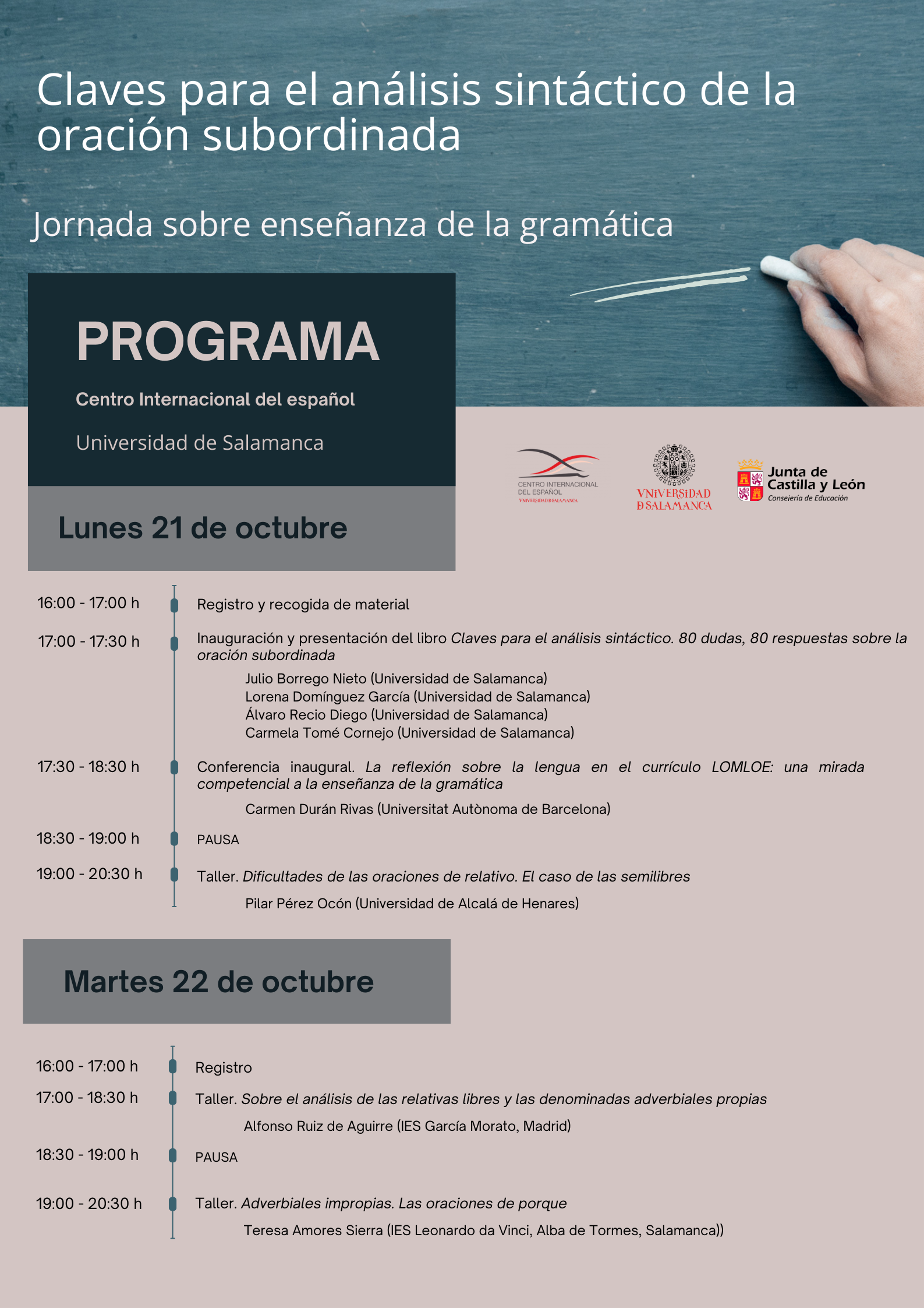 Jornadas: "Claves para el análisis sintáctico de la oración subordinada ...
